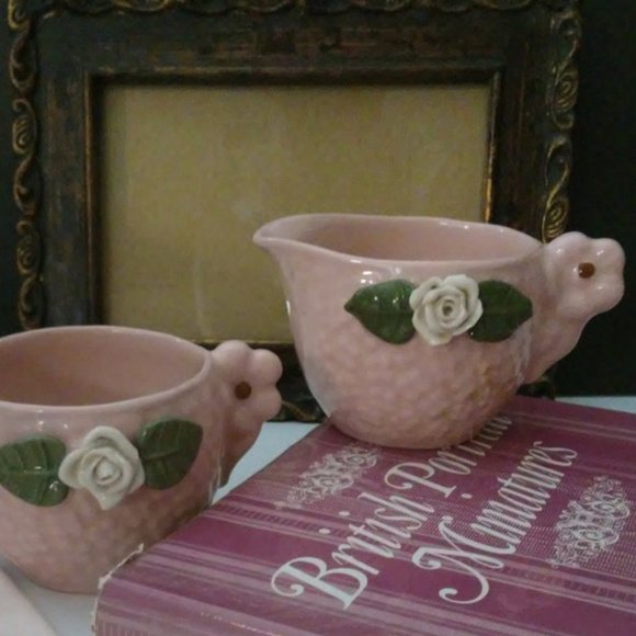 Kitchen | Small Pink Creamer Sugar Cottagecore Roses Mcm | Poshmark
